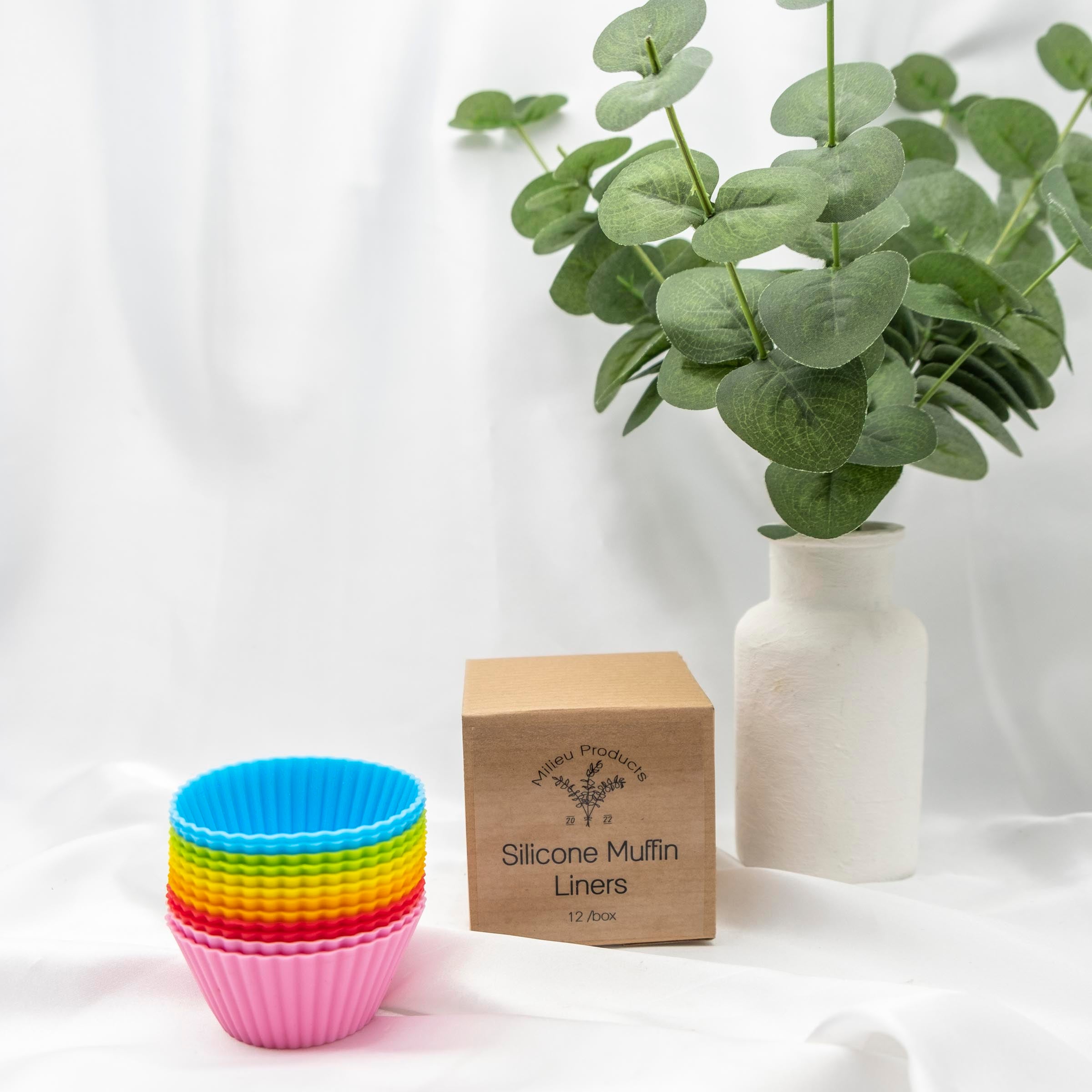 Reusable, 100% Food Grade Silicone Muffin Cup Liners (12 pack) | Milieu ...